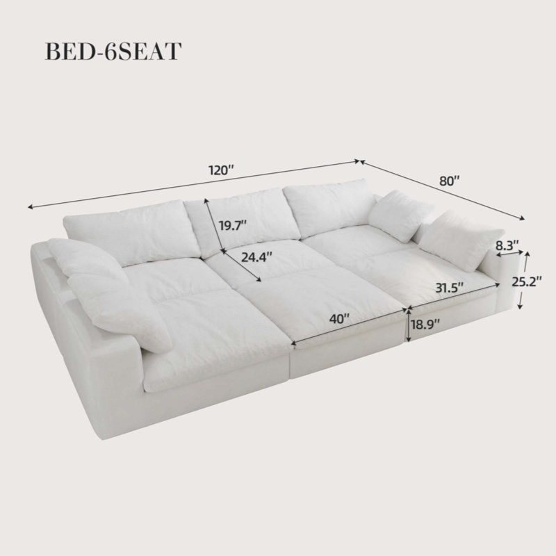 Hokku Designs Large Size Modular Cloud Sofa 6 Seats Down Sofa Bed Apartment Living Room Sofa 120 Wayfair
